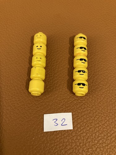 Lego vintage minifig 10 têtes 3626ap01, 3626bp04 usées et abimées 32 | eBay