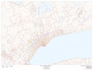 Greater Toronto Postal Code FSA Laminated Wall Map (MSH) | eBay