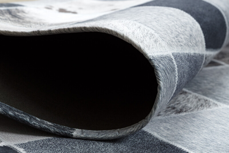 Modern practical printed RUG PATCHWORK Cow Hide Patchwork squares grey ...