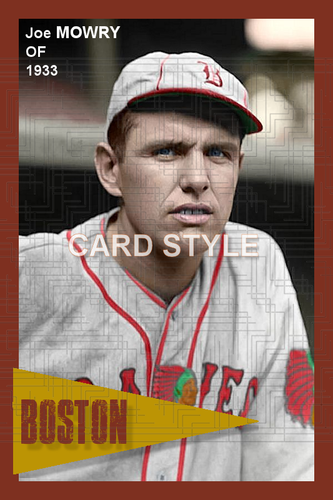 Joe Mowry - 1933 Boston N.L. baseball - choose a style - colorized ...