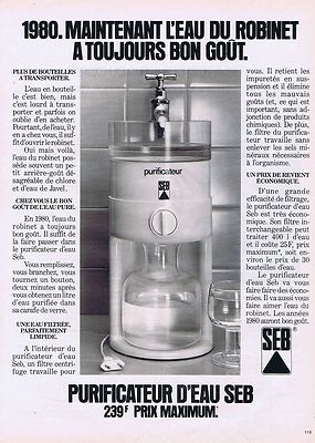 PUBLICITE ADVERTISING 035 1980 SEB le purificateur d'eau | eBay