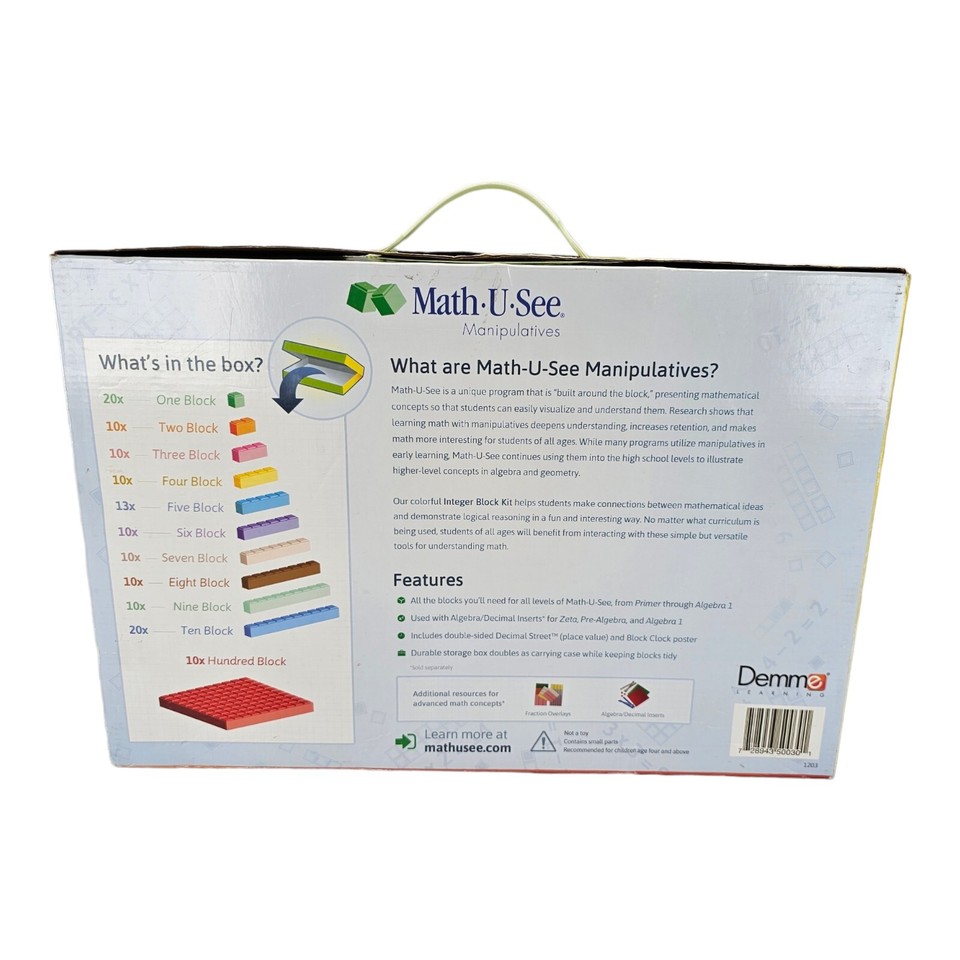 Math U See Manipulatives Integer Block Kit Homeschool | eBay