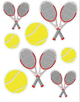 TENNIS wall stickers 8 vinyl decals sports teen room decor racquets ...