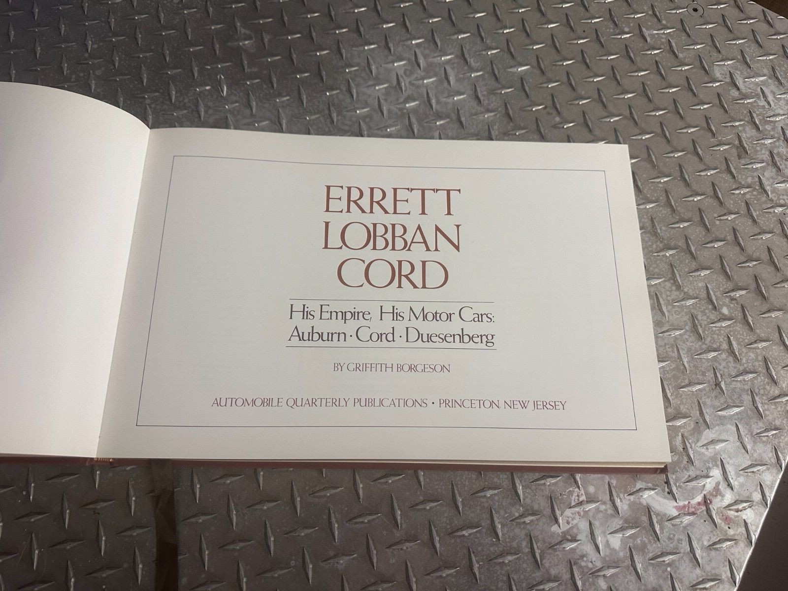 ERRETT LOBBAN CORD LAST BOOK #902 PRODUCED BY AUTOMOBILE QUARTERLY ...