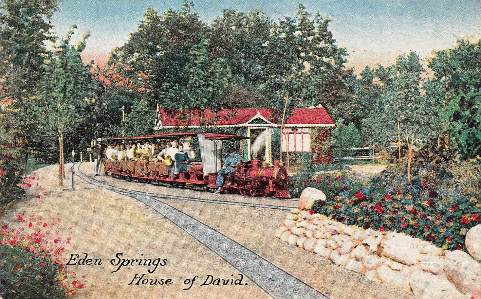 Eden Springs House of David Mini Train Ride Benton Harbor,MI 1910's ...