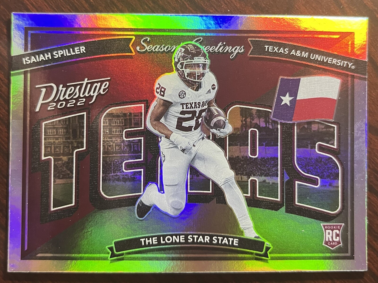 2022 Panini Prestige Isaiah Spiller Seasons Greetings Holo Insert RC ...