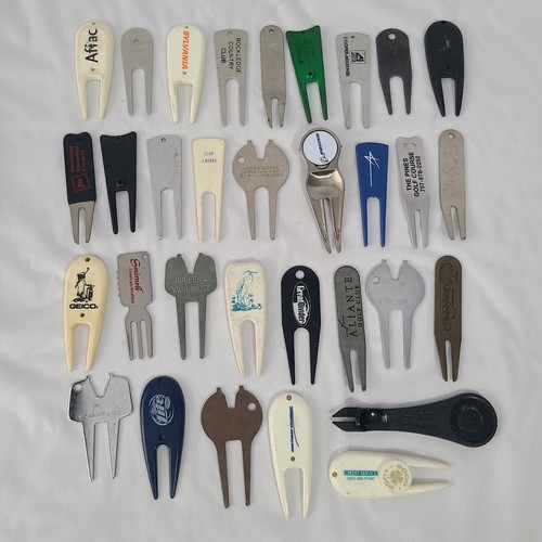 Lot Of 32 Vintage Divot Repair Tools Golf Club Company Advertising ...