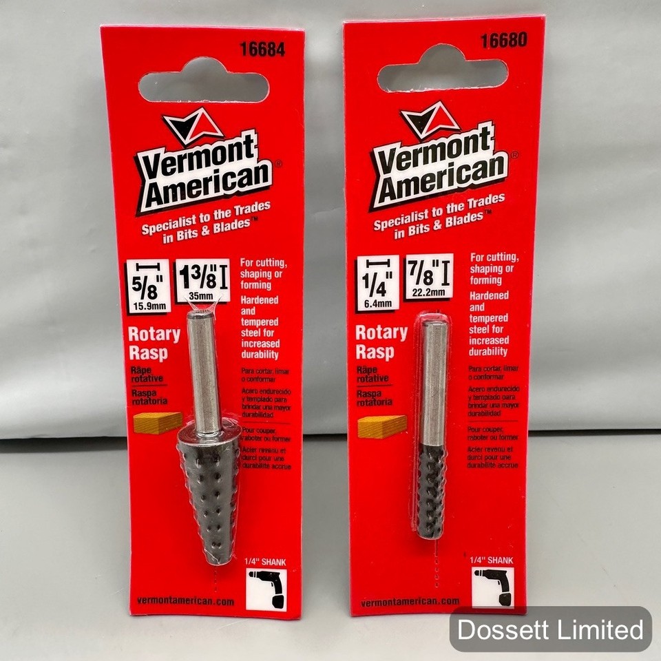 Vermont American 16684 5/8" X1-3/8" Rotary Cone Rasp, 16680 Rotary Rasp ...