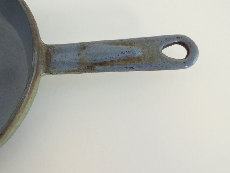 Vintage Castelain Enamel Iron Fry Pan Made In USA Marked K1 Green ...