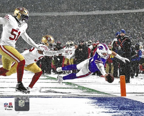 Buffalo Bills Josh Allen Touch Down Leap During The 2024 Season 8x10 ...