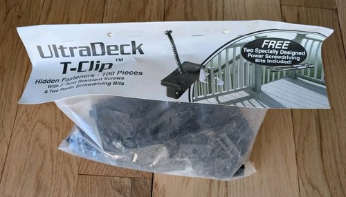 New UltraDeck T-Clip Hidden Fasteners 100 Clips 2” Screws Drive Bits ...