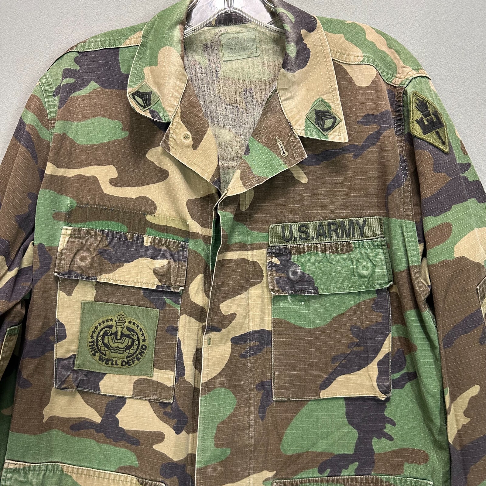 US Military USMC Woodland Camo Combat Field Shirt Jac… - Gem