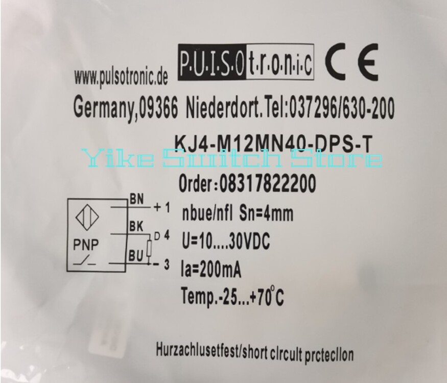 1PC New Pulsotronic inductive proximity switch sensor KJ4-M12MN40-DPS-T ...