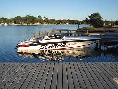 2 SCARAB decals Marine Vinyl set 72 x 17 scarab and 30 inch racing FREE ...