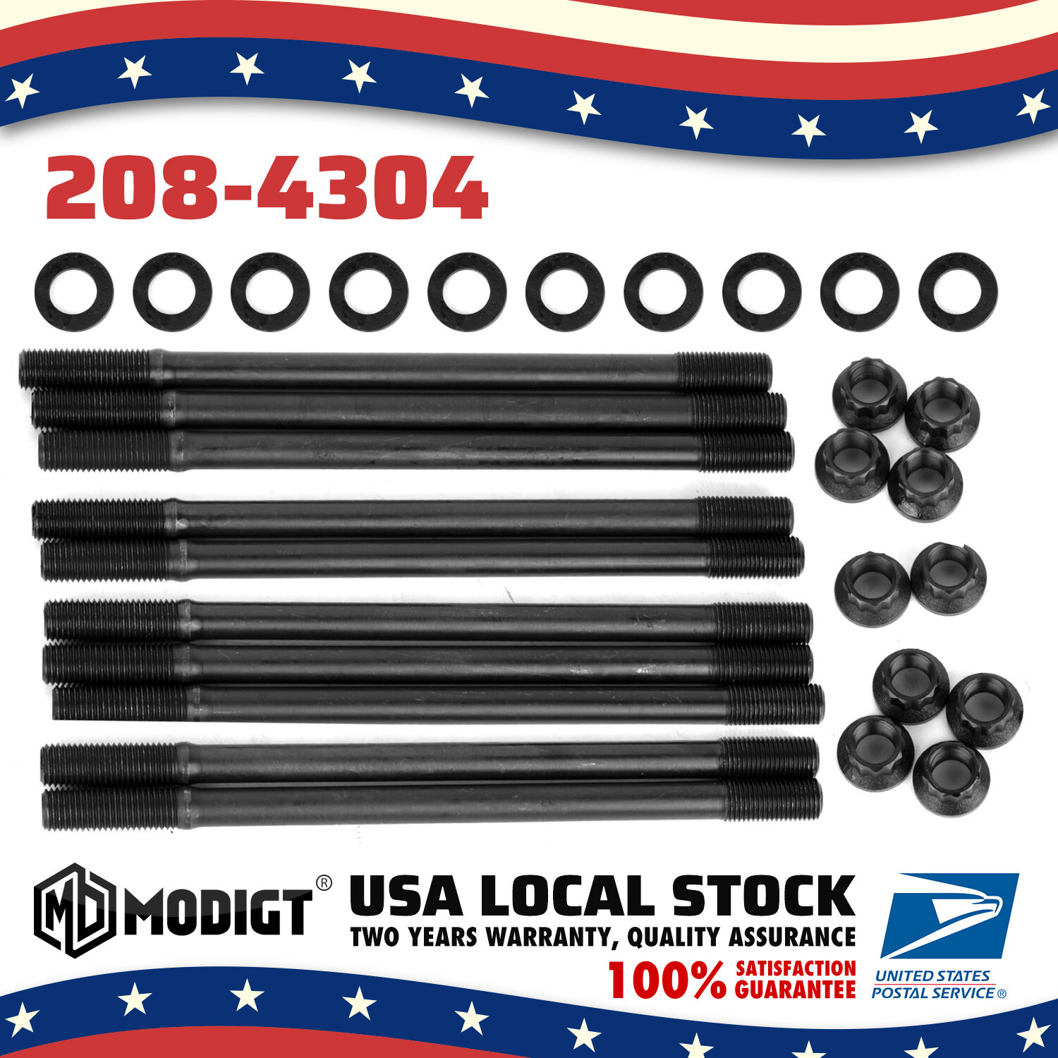 10Pcs Cylinder Head Stud Kit 208-4304 For Prelude H22A1 H22A4 2.2L H22 ...