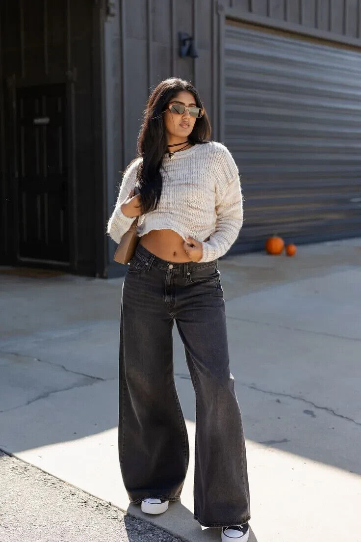 LEVIS XL Flood Super Wide Flare Leg Relaxed Slouchy Black LEVIS XL Flood Super Wide Flare Leg Relaxed Slouchy Black