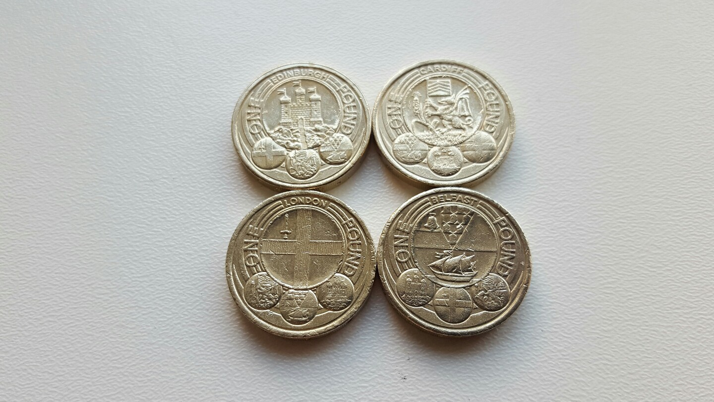 £1 ONE POUND COIN, CAPITAL CITIES SET, RARE EDINBURGH, CARDIFF, LONDON ...
