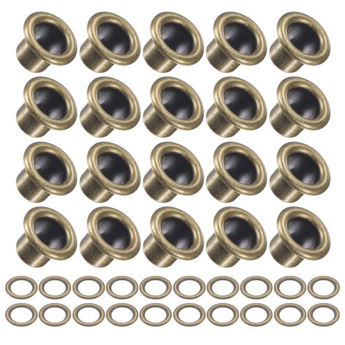 Eyelet w washer 10.5x6x7mm 100Pack, Alloy Grommet Kit Chrome Plated ...