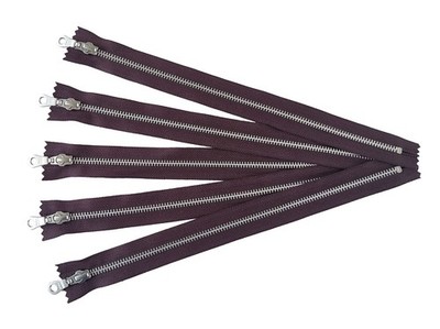 5 PCS 5 8 Inch Closed-End Zippers, Aluminum Silver, Dark Brown, Donut ...