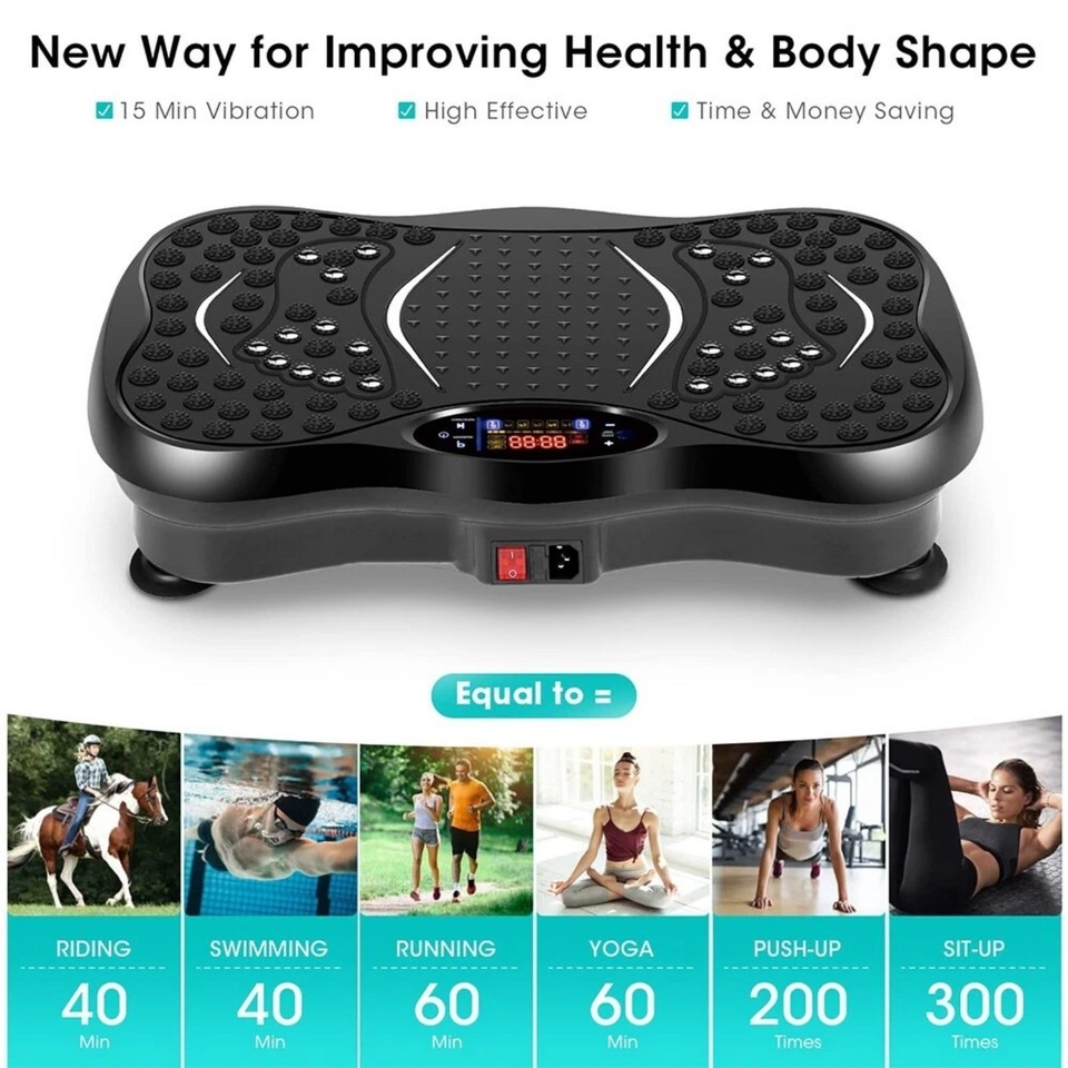 Power Vibration Plate Vibrating Exercise Machine Platform Massager ...