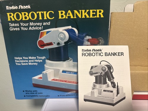 Radio Shack/Tandy "Robotic Banker" Coin Bank, New in Box, Model 10-6075 ...