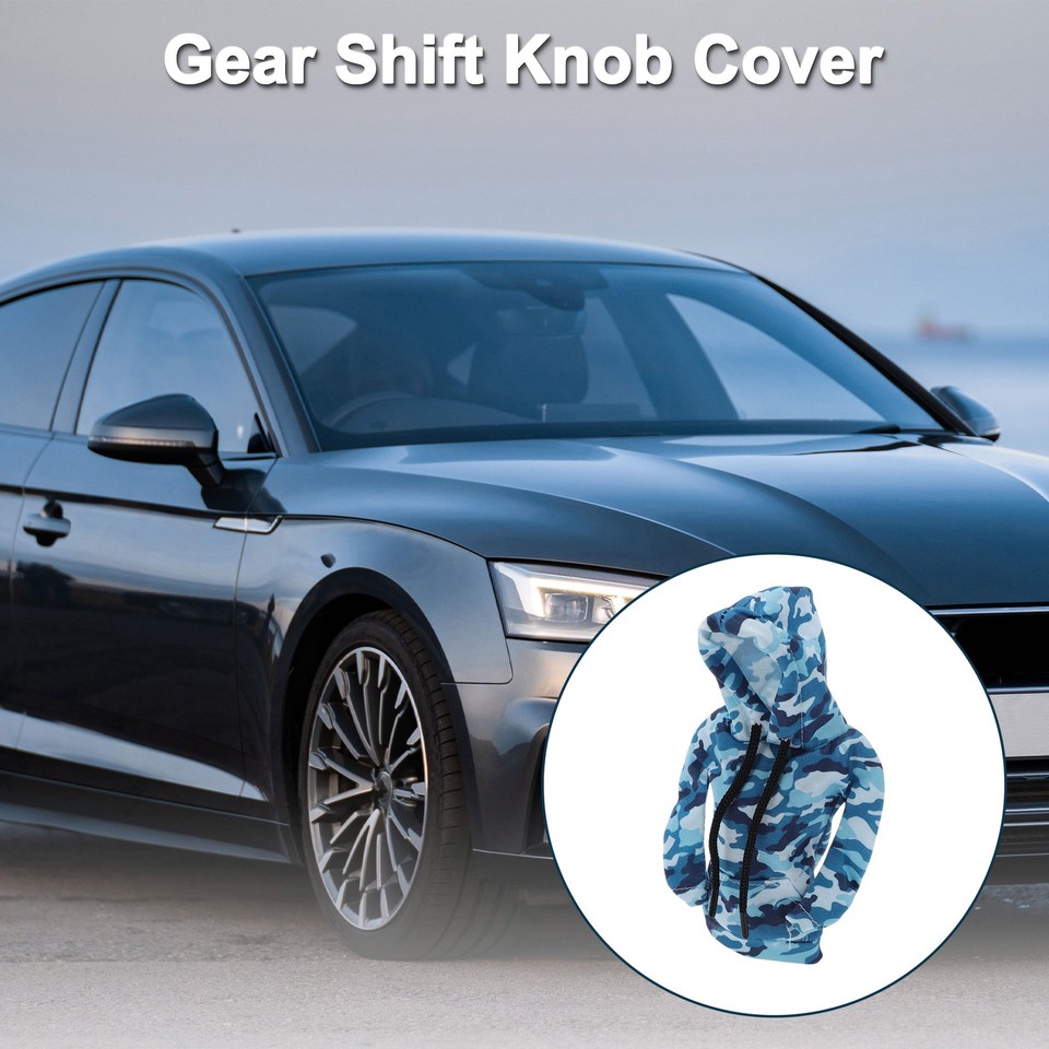 Universal Car SUV Truck Gear Shift Knob Cover Blue Polyester Camouflage ...