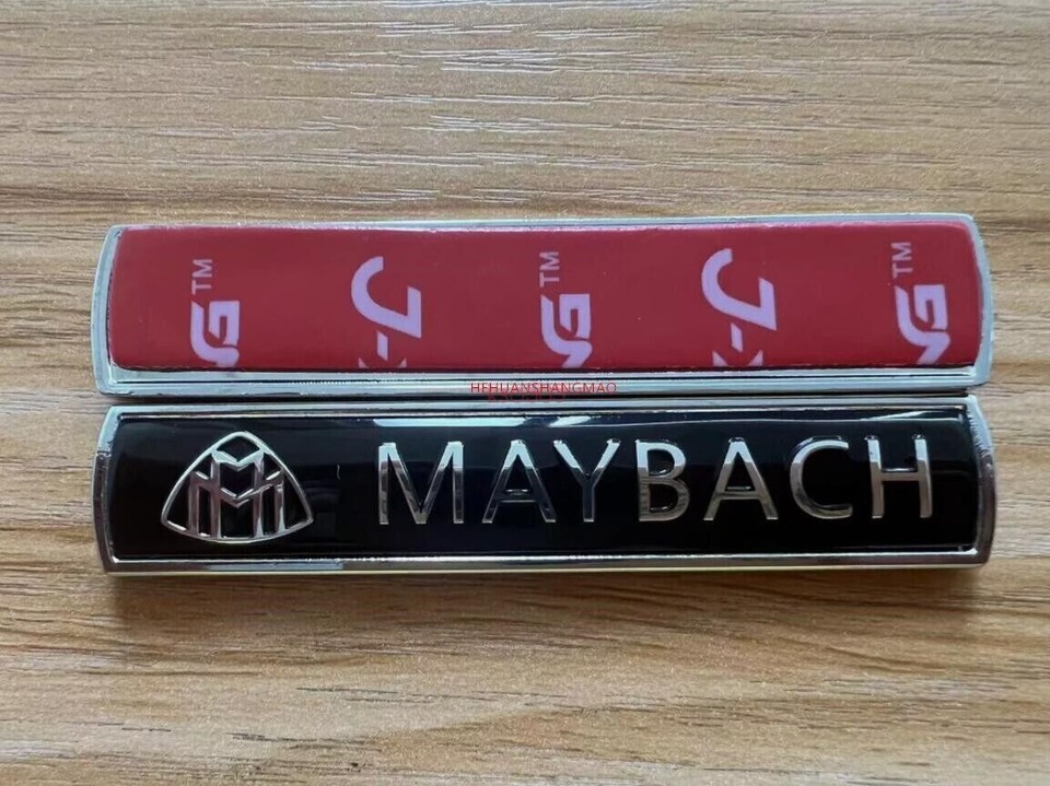 1pair Black Maybach Letters Fender Emblem Badge Metal for Mercedes Benz ...