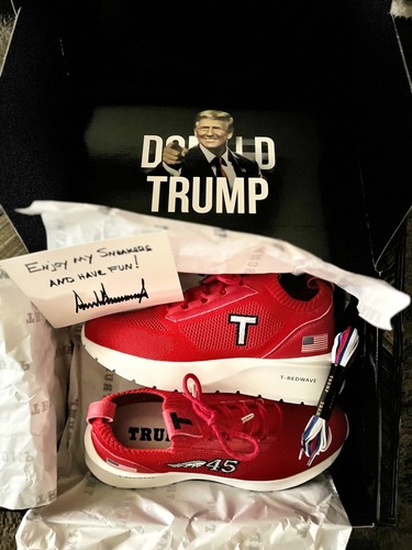 OFFICIAL Donald J Trump RED WAVE 45 SNEAKERS Size 10 BRAND NEW | eBay