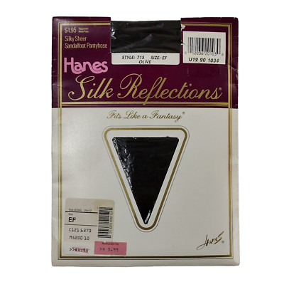 Vintage Hanes Stocking Pantyhose Silk Reflections 715 Size EF Olive ...