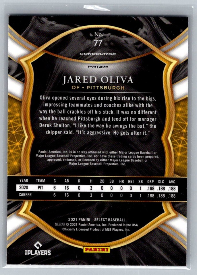 2021 Panini Prizm #77 Jared Oliva Silver Holo NM+ EX | eBay