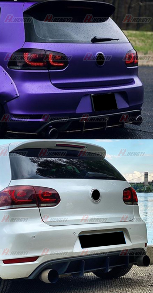 For Golf 6 MK6 GTI 2010-14 Rear Bumper Lip Diffuser 3 Fin Valance ...