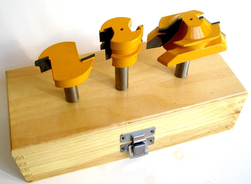 3pc 45° Miter, Glue & Drawer Lock Joint Router Bit Set S | eBay
