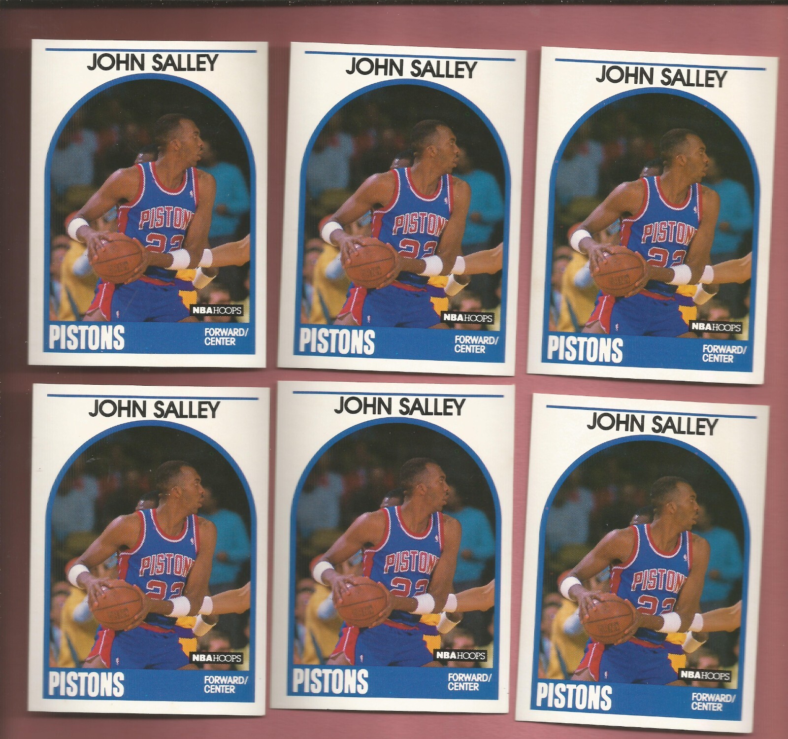 1989-90 NBA Hoops John Salley #109 Six Detroit Pistons Basketball Cards ...