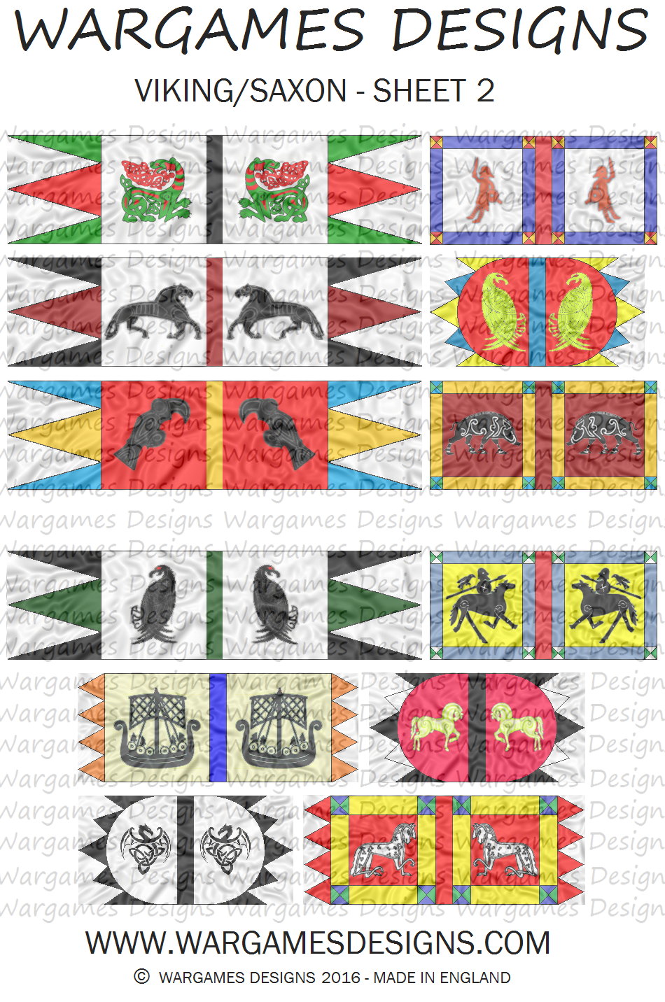 15mm Dark Ages Viking/Saxon Banners - Sheet 2 FOG, DBA, Hail Caesar ...