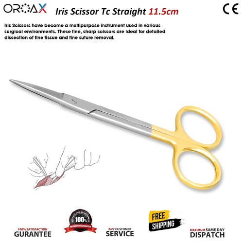 Iris Scissors Straight TC 11.5cm Sharp for Dissecting Surgery | eBay