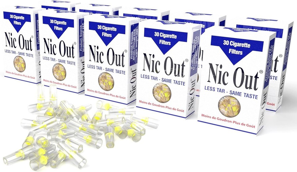 Nic-Out Disposable 10 Packs Cigarette Filters (300 filters) ~ Free ...