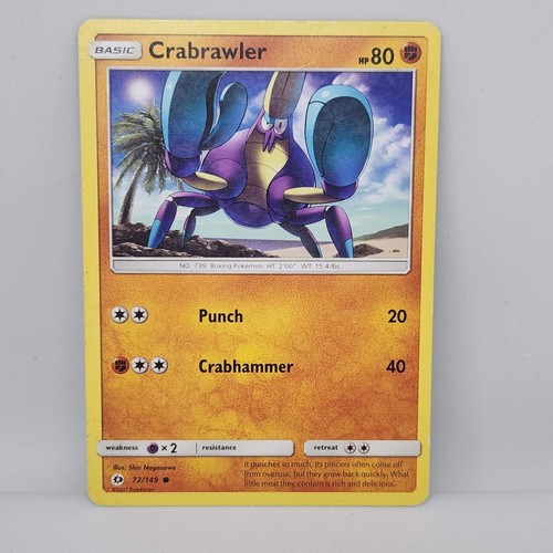Pokemon Crabrawler 72/149 Sun & Moon Common Basic Fighting TCG Card | eBay