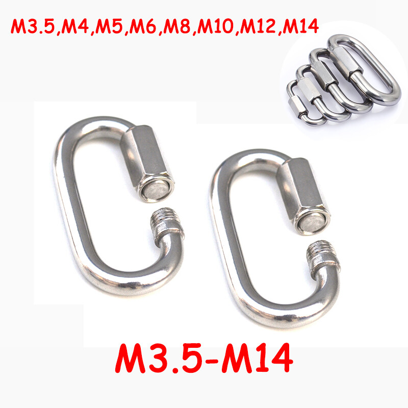 Stainless Steel A2 Carabiner Clip Carabina Clips Snap Hook Heavy Duty ...