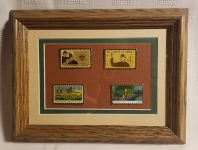 BOY SCOUTS Of AMERICA USPS Commemorative Stamp Pin Collection Framed ...