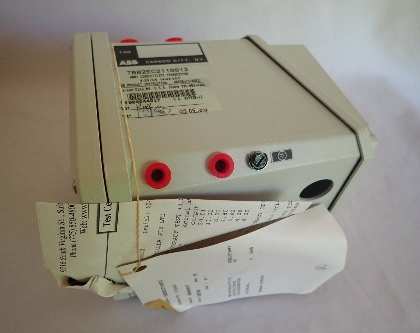 ABB TB82 TB82EC HART CONDUCTIVITY TRANSMITTER TB82EC2110012 4-20mA 14 ...