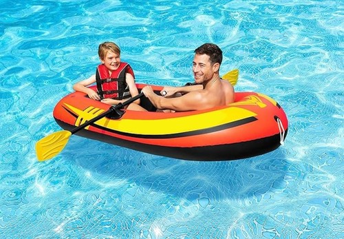 Bote Inflable Con Remos Balsa Bote De Pesca Resistente Durable Bomba De ...