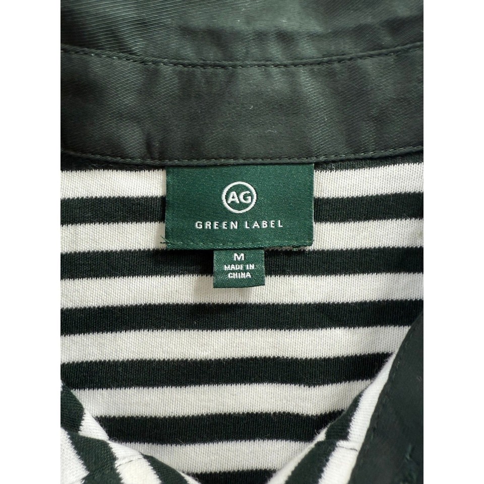 AG Jeans Green Label Mens Striped Polo Shirt Dark Green Medium NEW | eBay