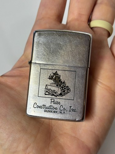 Vintage 1960s - 1968 Zippo Lighter Pacos Construction Co Dunkirk NY ...
