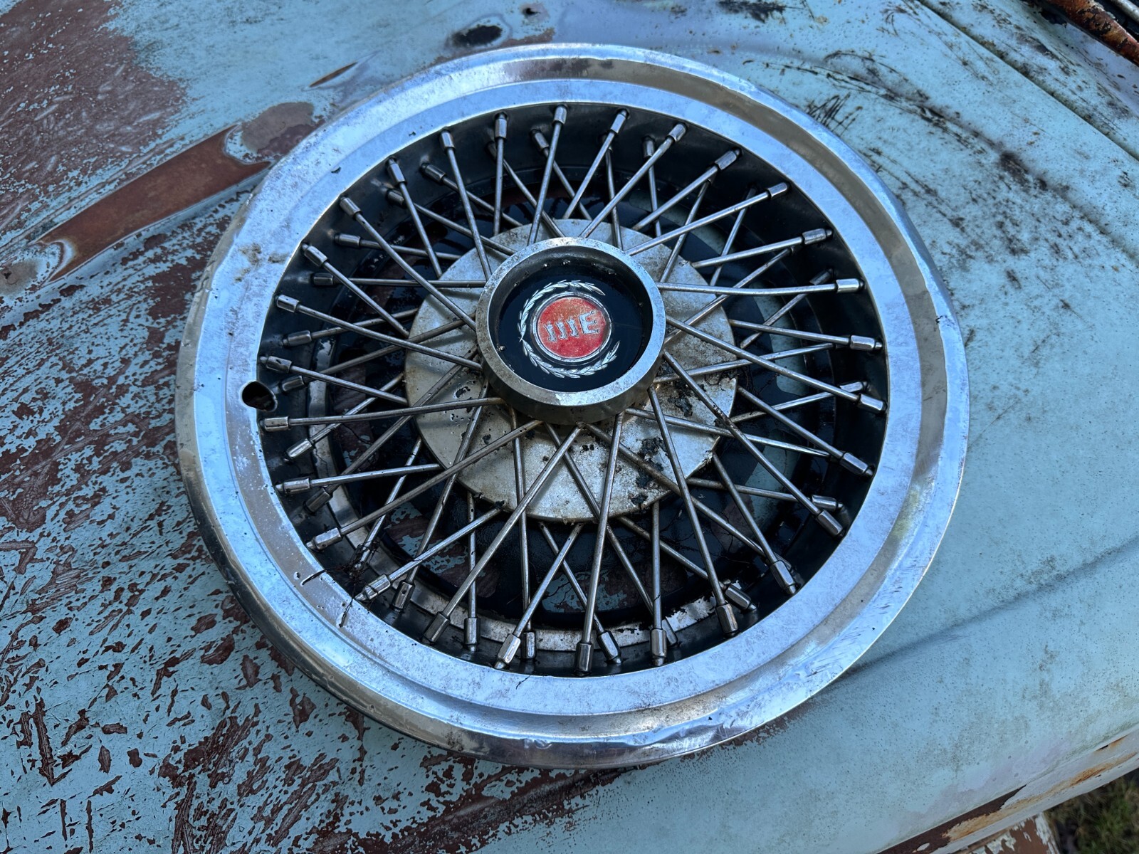 VINTAGE 70's FORD 3 LIONS CROWN WREATH SPOKE HUBCAP WHEEL COVER 14 ...