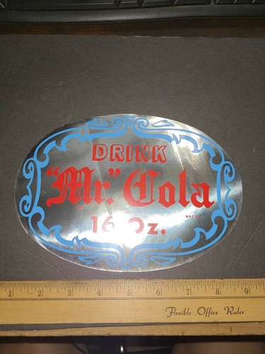 LARGE 1960''s "MR. COLA" FOIL STORE DISPLAY SIGN STICKER | eBay