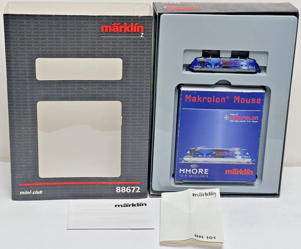 MARKLIN MINI Z - 88672 - ELECTRIC LOCOMOTIVE - BR 101 "MAKROLON" SET W ...