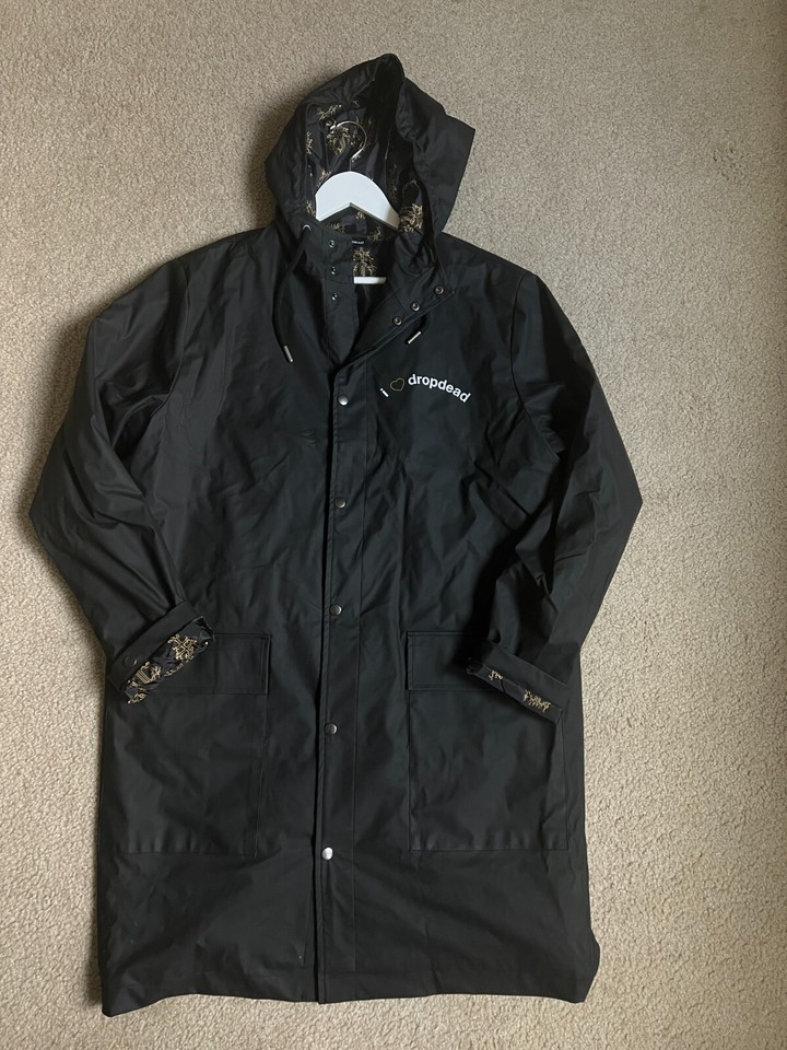 Drop Dead I Love Drop Dead Jacket Large Streetwear Rain Trench Coat ...
