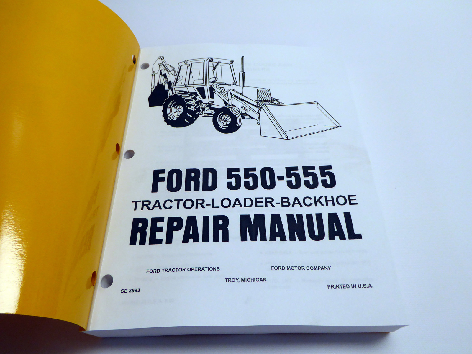 Ford 550, 555 Tractor Loader Backhoe TLB Factory Service Manual Repair ...