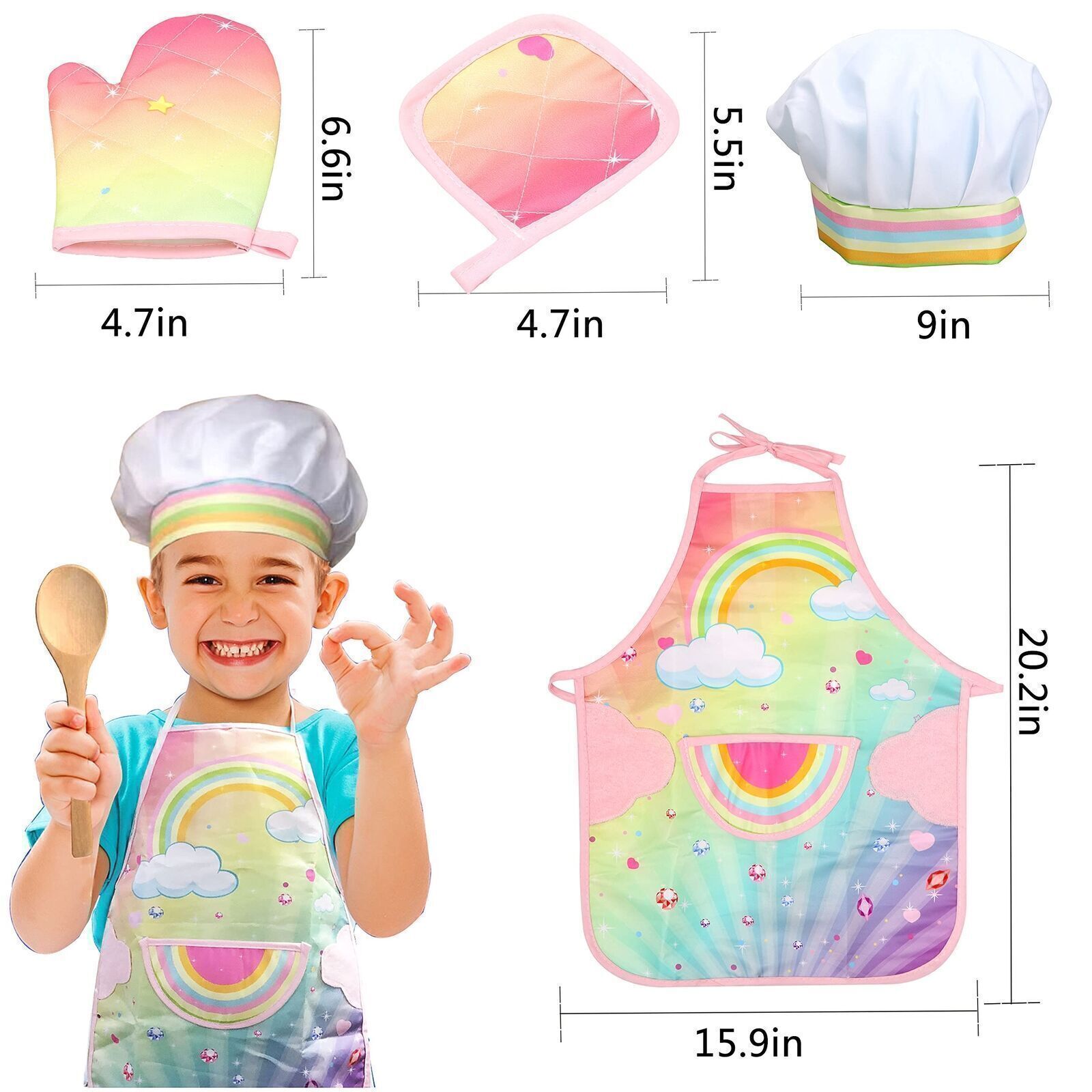 26PCS Kids Cooking Baking Set Chef Role Play For Toddler Boys And Girls ...