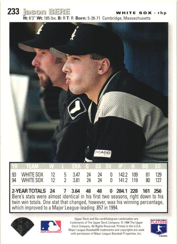 1995 Collector's Choice SE #233 Jason Bere Chicago White Sox | eBay